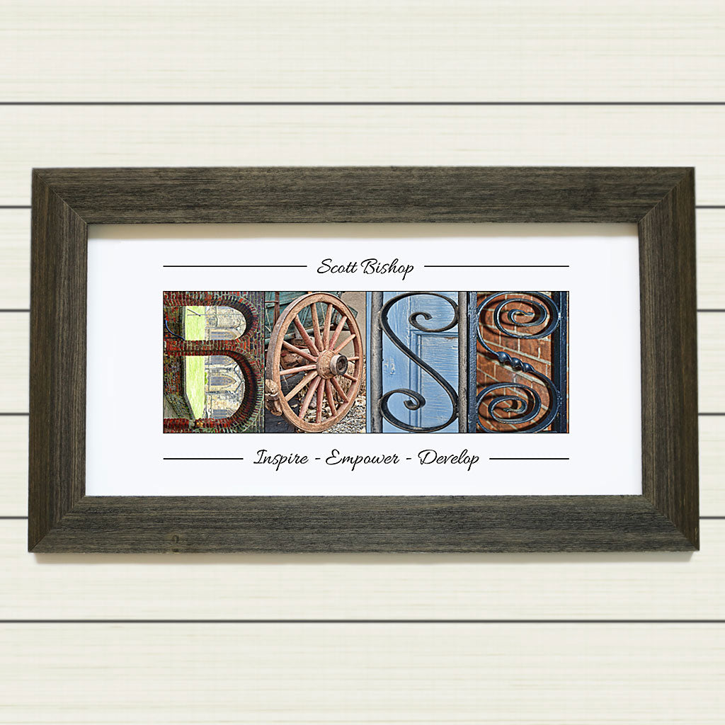 Framed & Personalized Gift for Boss – Alphabet Art Photos