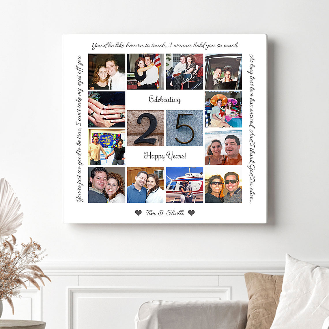25th Anniversary Photo Collage Canvas – Alphabet Art Photos